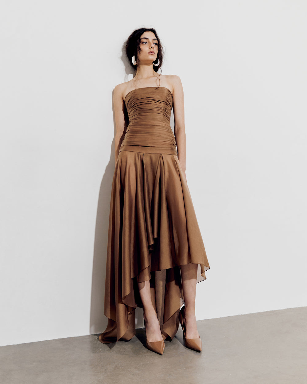 DRAPED LAYER MAXI DRESS